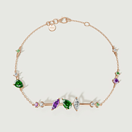 Fireworks Fiesta Diamond and Precious Gem Bracelet in 18k Rose Gold
