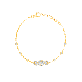 H2H Bracelet in 18K Yellow Gold Studded with Diamonds