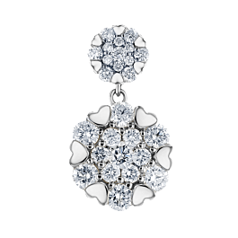 H2H Earring in 18K White Gold Studded with Diamonds
