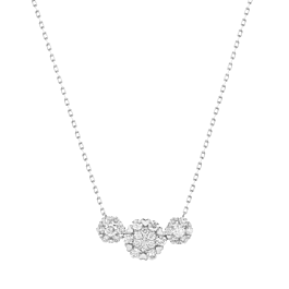 H2H Necklace in 18K White Gold studded with diamonds