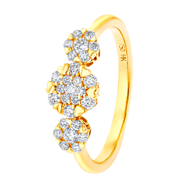 H2H Ring in 18K Yellow Gold Studded with Diamonds