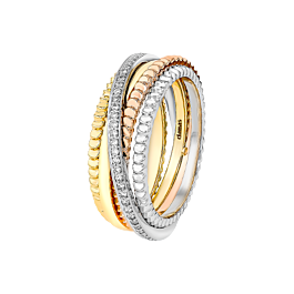 Revolve Trio 18k Yellow, Rose and White Gold Ring with Diamonds