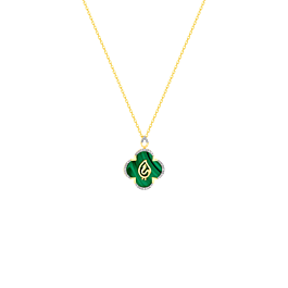 Ummi Yellow Gold Necklace with Diamond and Malachite