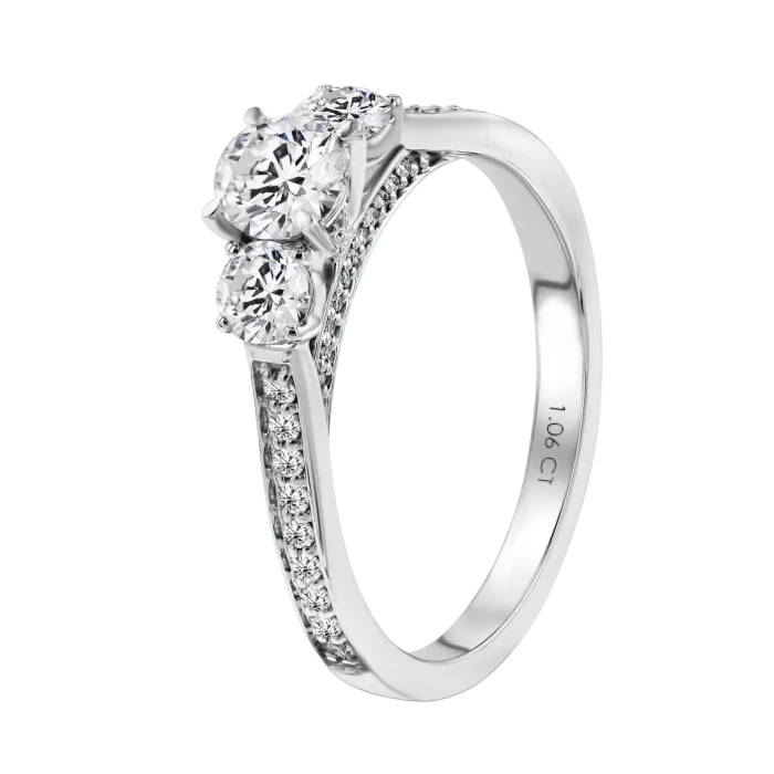 Damas Engagement Three Diamond Ring 0.50 Carat