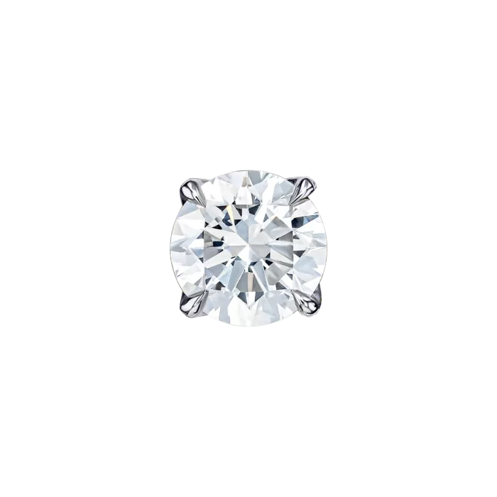 Gaia Solitaire 1 Carat Diamond Stud Earrings in 18K White Gold
